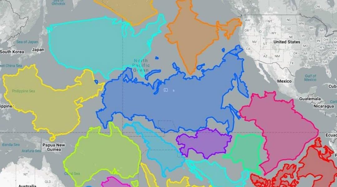 Size comparison maps - Vivid Maps