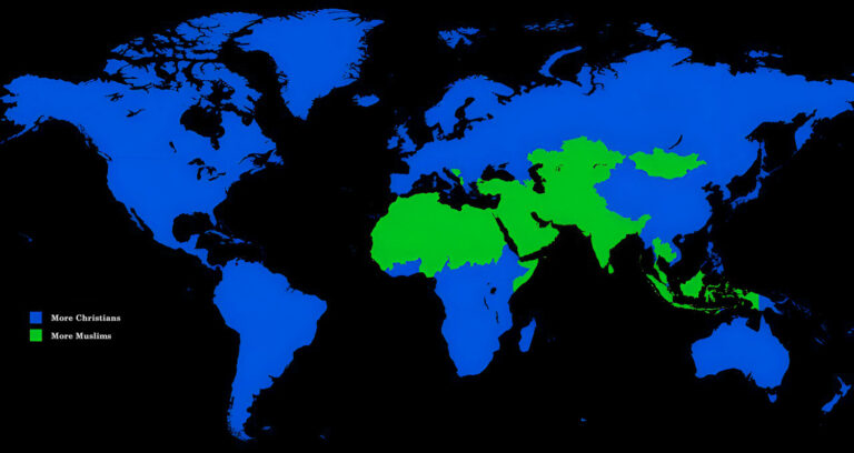 A World Divided: Where Christianity and Islam Dominate - Vivid Maps