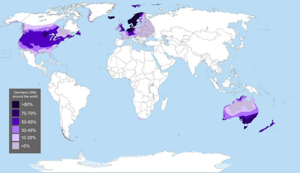 Germanic DNA around the World - Vivid Maps
