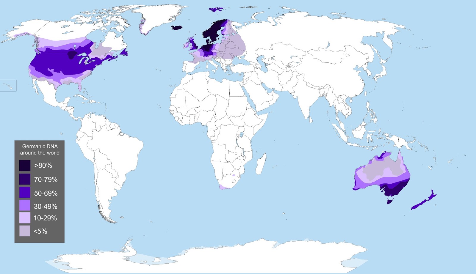 Germanic DNA around the World - Vivid Maps
