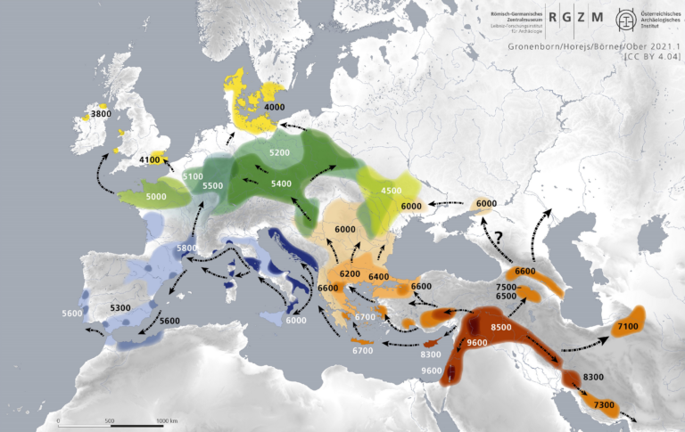 The spread of agriculture into Europe - Vivid Maps