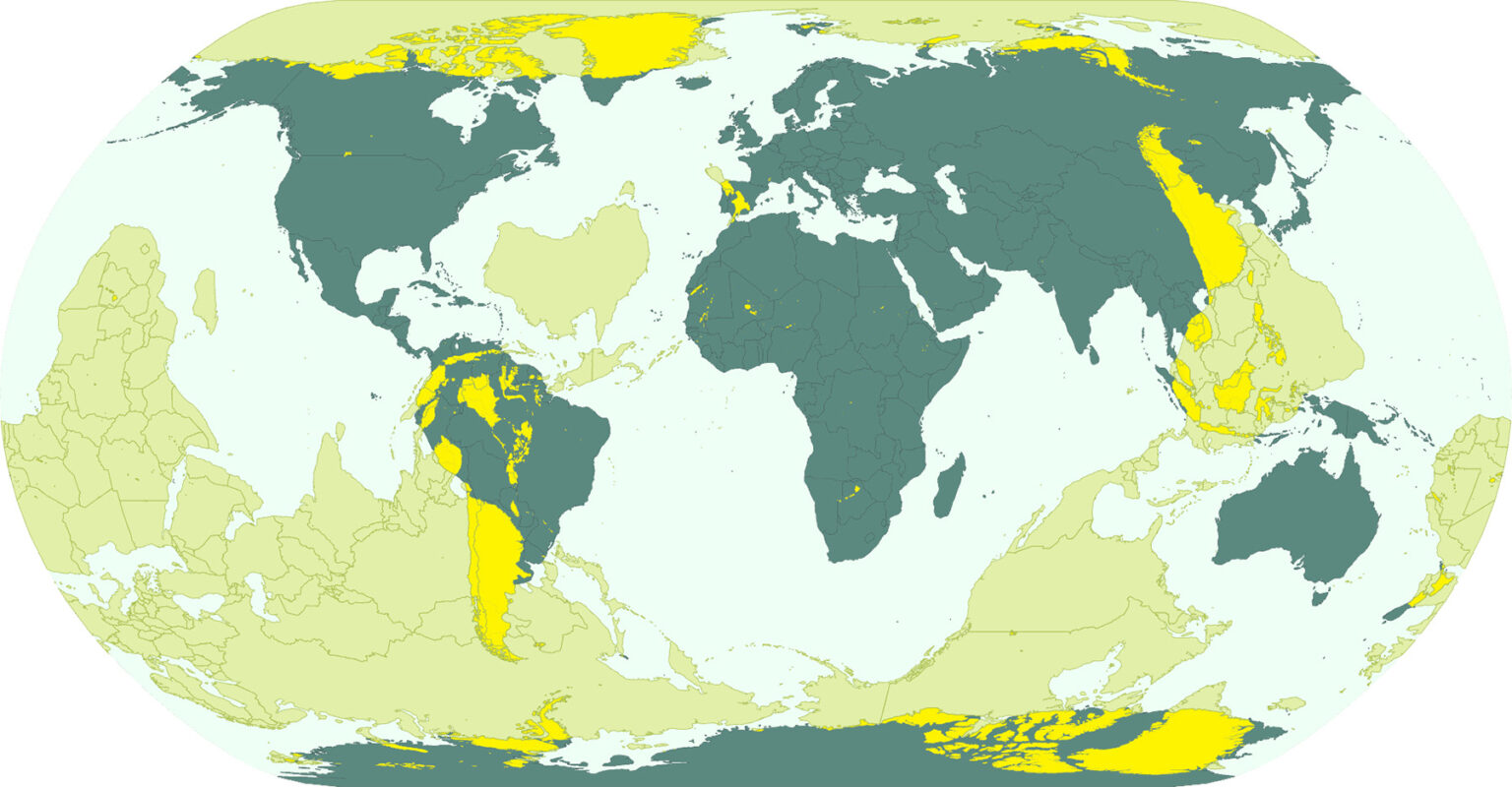 The antipode of each point on Earth's surface mapped - Vivid Maps