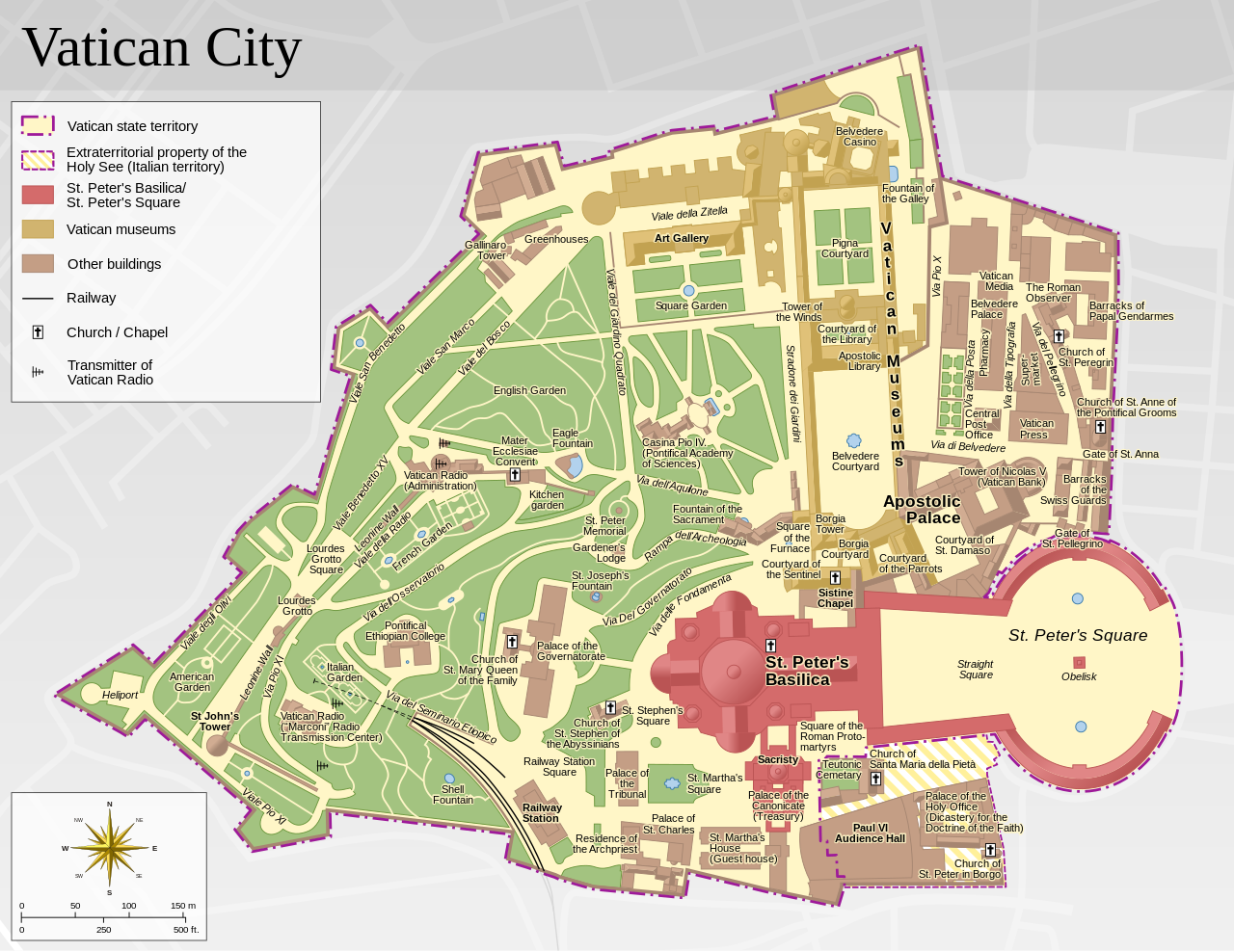 Map of Vatican City - Vivid Maps