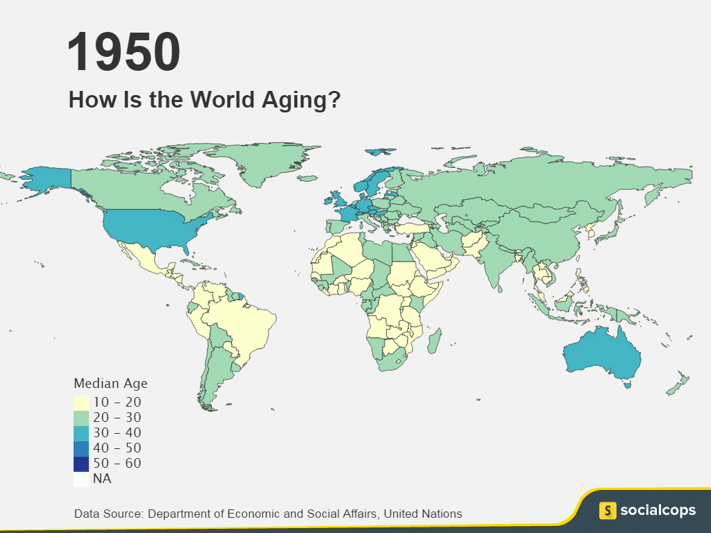 How is the world aging (1050 - 2100)? - Vivid Maps