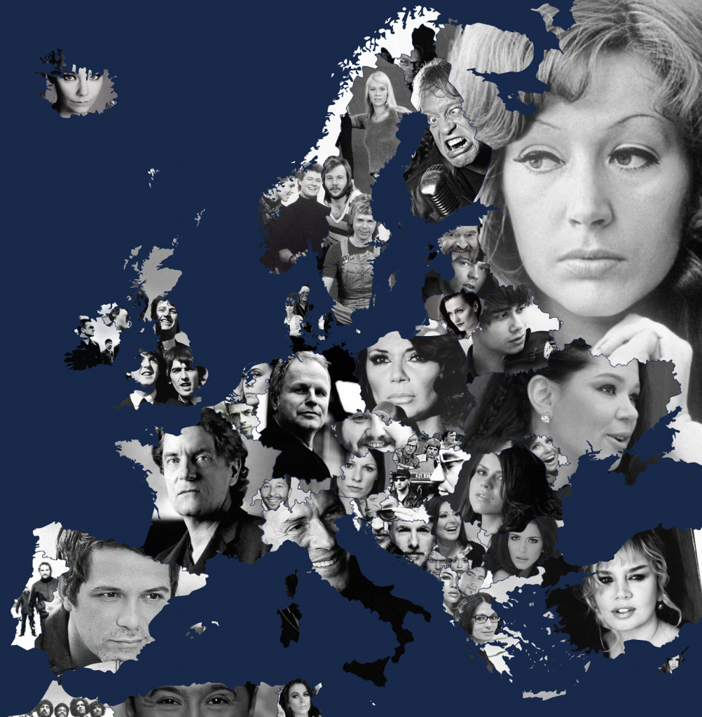 Most successful music artist from each European country - Vivid Maps
