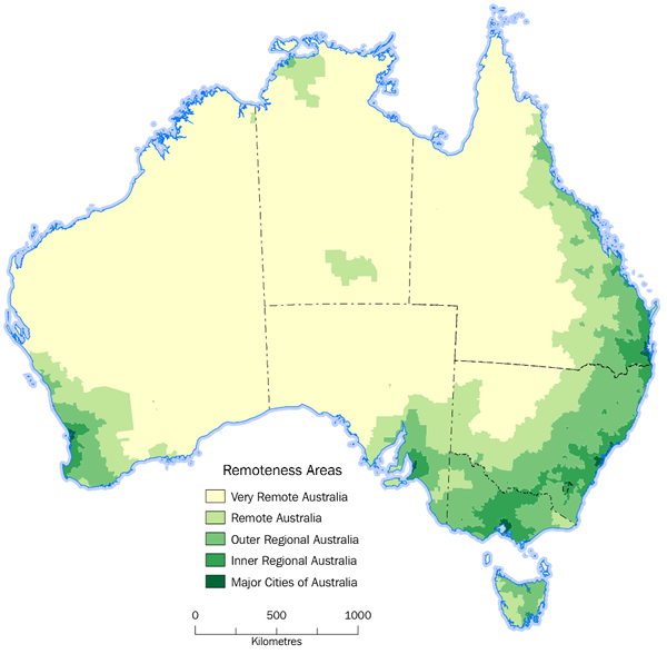 Remoteness of Australia - Vivid Maps