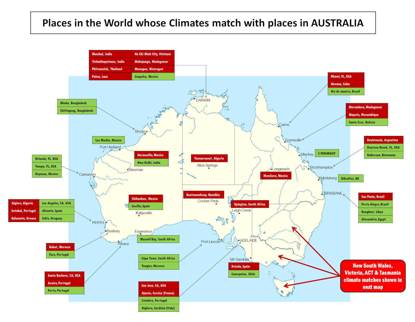 Places in the World whose climates match with places in Australia ...