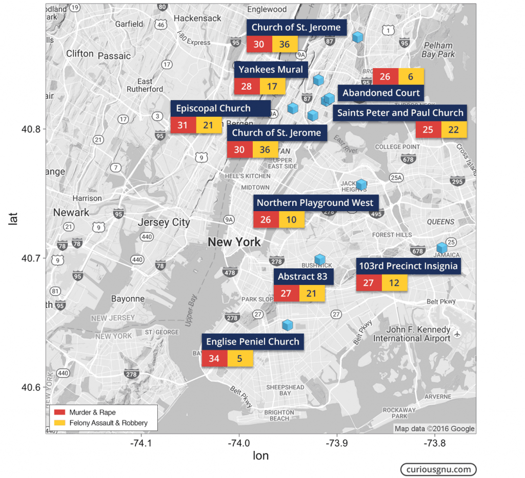 New York City crime map - Vivid Maps