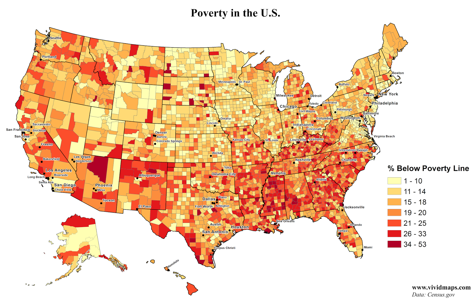 Poverty In The United States Vivid Maps Poverty In The United States Vivid Maps