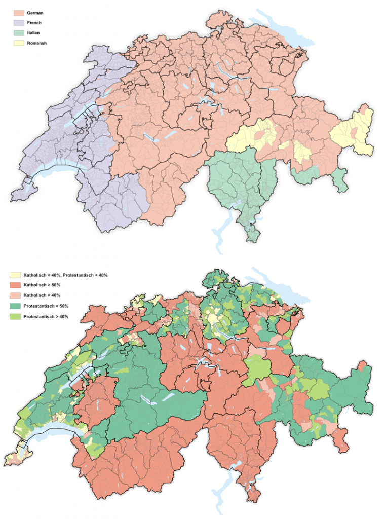Religion and Language in Switzerland - Vivid Maps