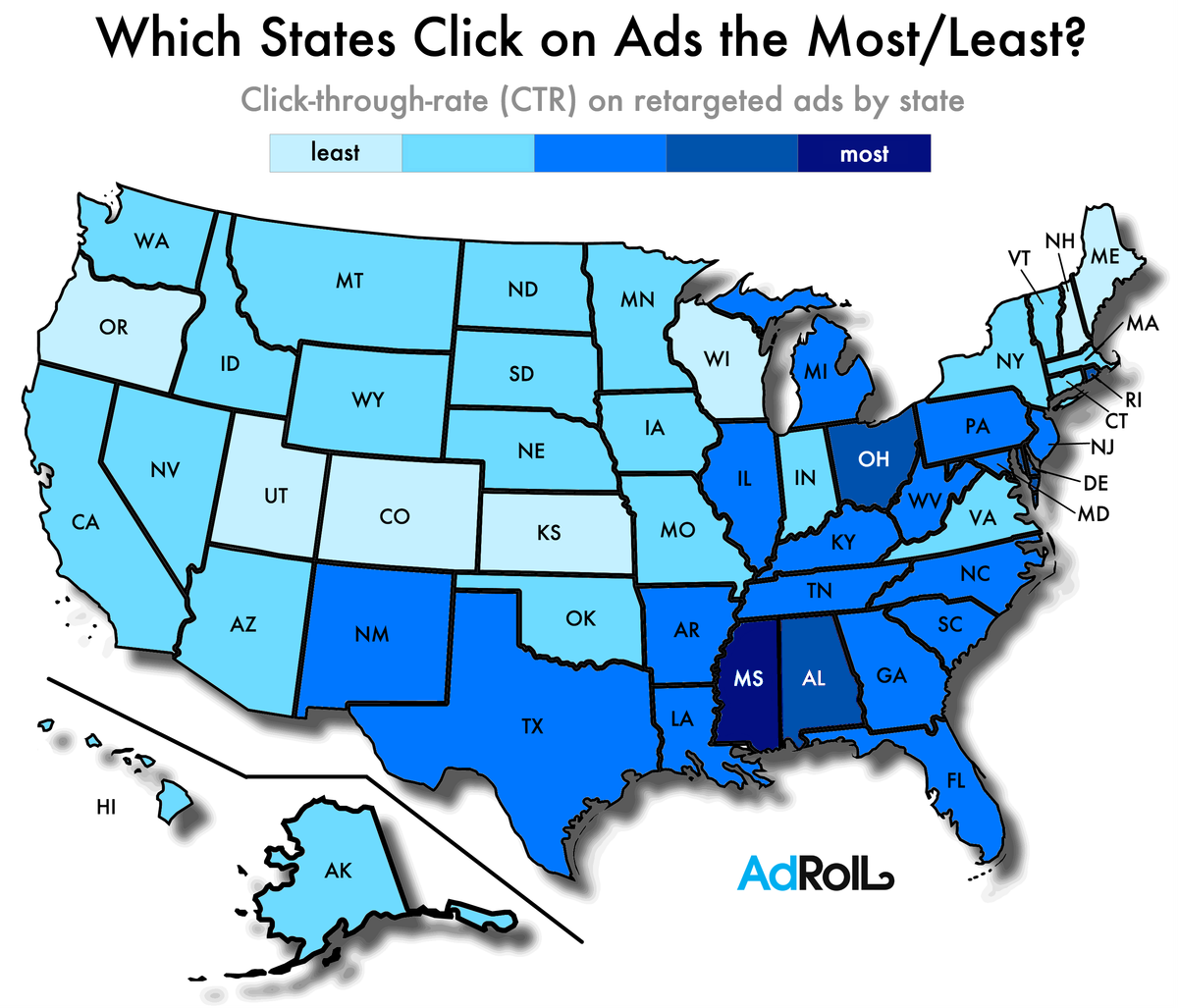 Which states click on ads the most? - Vivid Maps