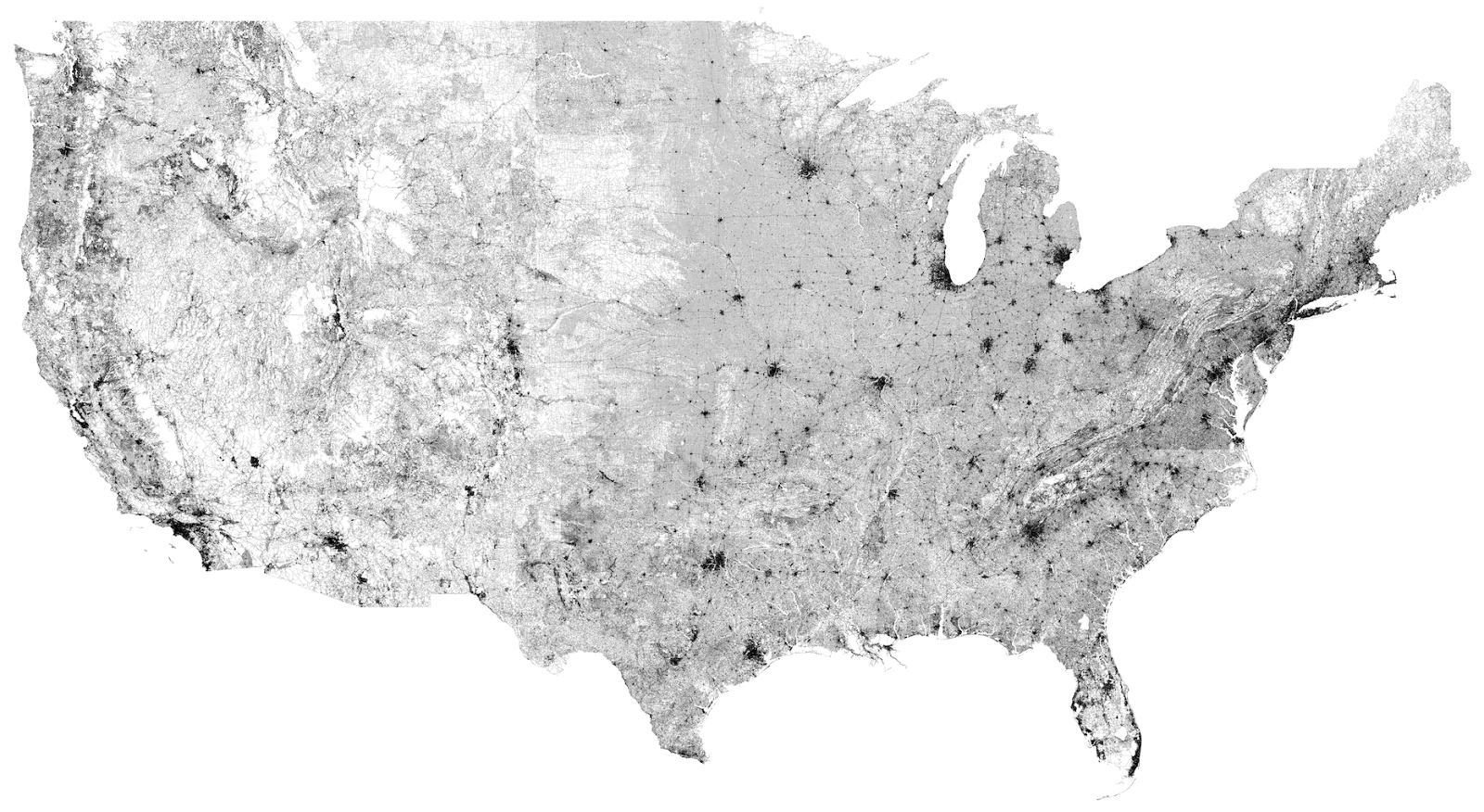 Every single road in the U.S. - Vivid Maps