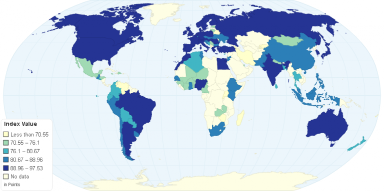 Globalization Index 2016 - Vivid Maps