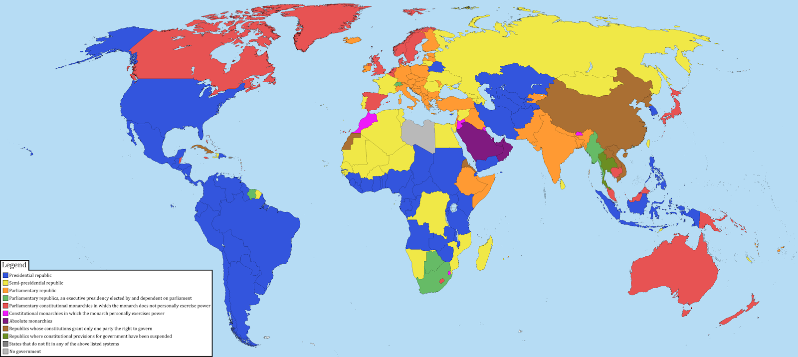 Government Systems Of The World Vivid Maps