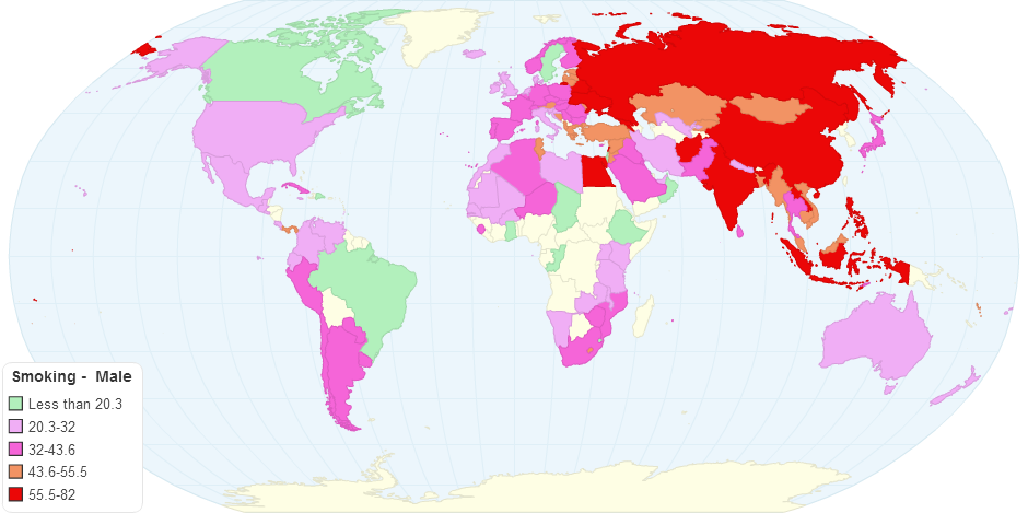Who smokes most - Vivid Maps