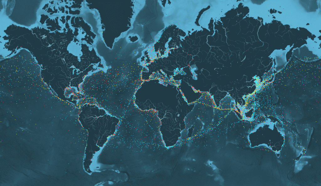 An incredible visualisation of global shipping traffic - Vivid Maps