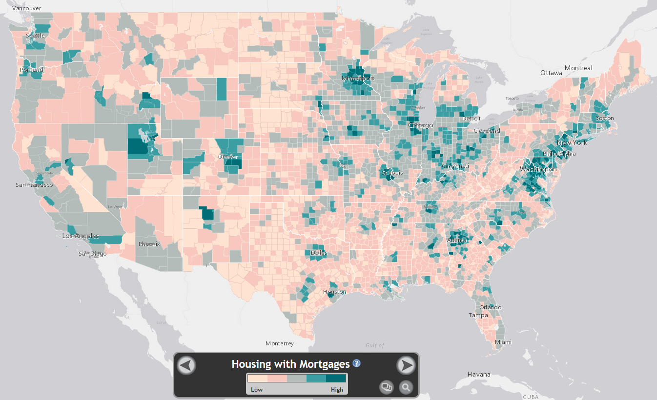 Housing with mortgages - Vivid Maps