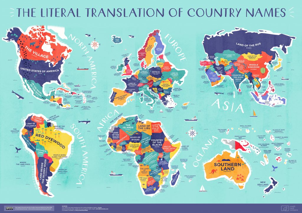 Literal Chinese translations of world country names - Vivid Maps