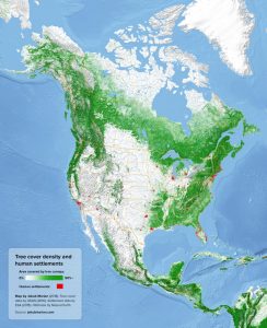 The forest cover of the United States mapped - Vivid Maps