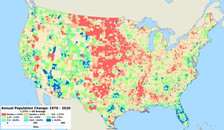 Tracing the Shifts: U.S. Population Changes Across the Decades - Vivid Maps