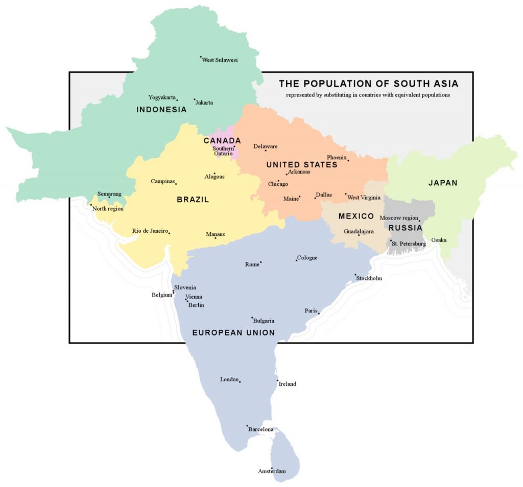 The population of South Asia - Vivid Maps