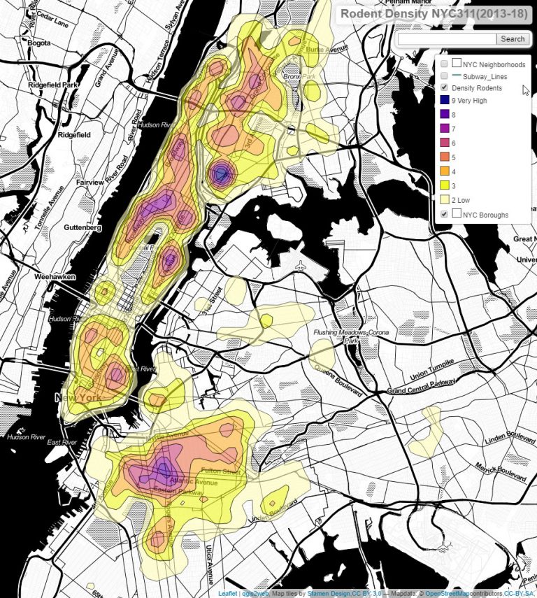 The Rodent Density Map of New York City: Where Do Rats Really Rule ...