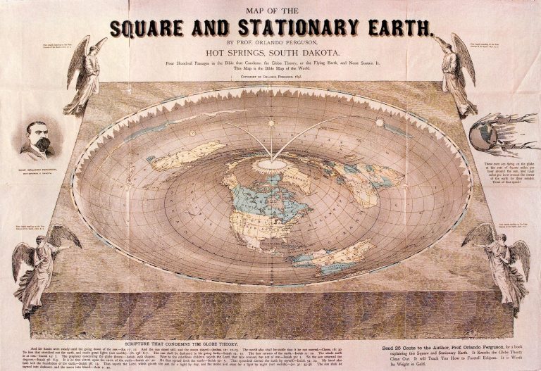 Map of the Square and Stationary Earth - Vivid Maps