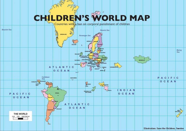 Children's world map: Countries That Ban Corporal Punishment - Vivid Maps