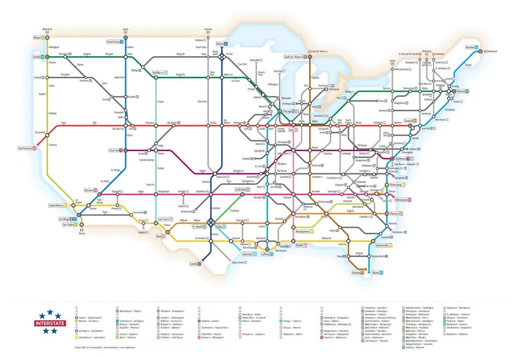 United States interstate system mapped - Vivid Maps