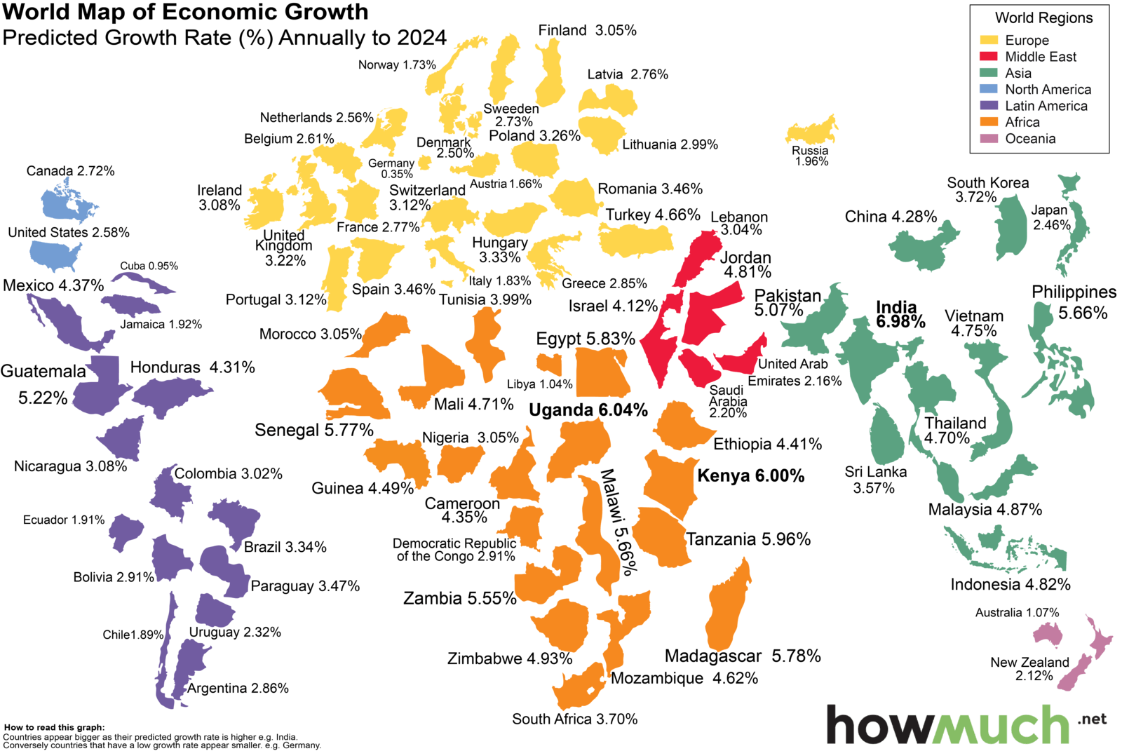 World map of economic growth - Vivid Maps