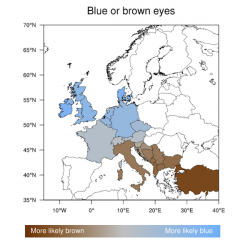 Likelihood of having light colored eyes in Europe - Vivid Maps