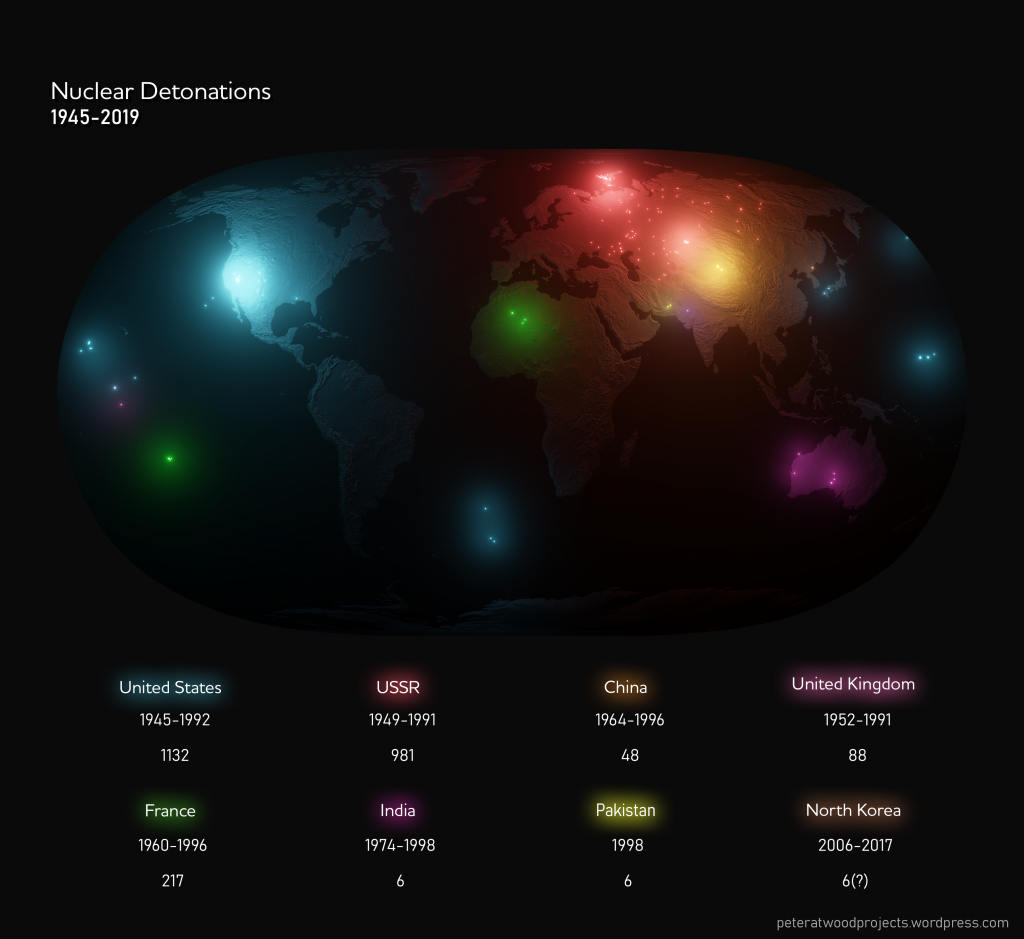 A Visualization Of Every Nuclear Detonation From 1945 To Present ...