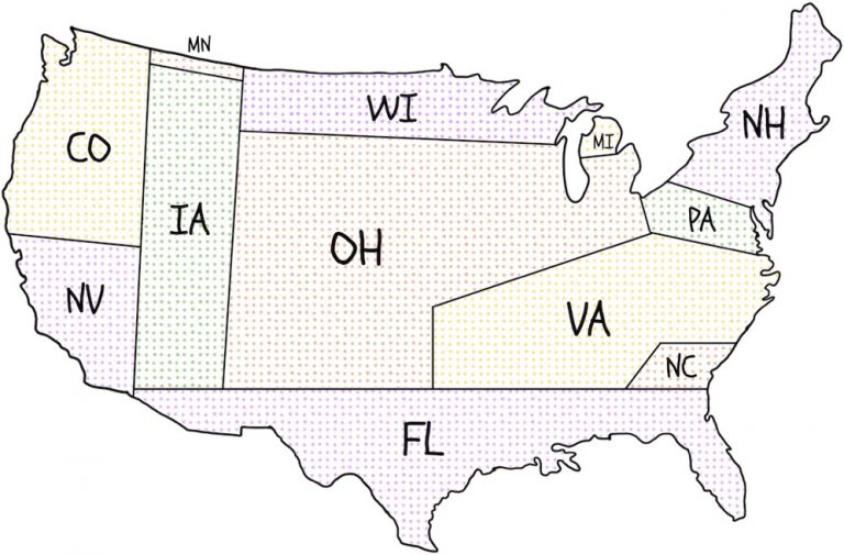 US Maps of where presidential candidates campaign - Vivid Maps