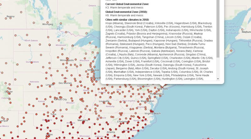 Find cities with a similar climate (2050) - Vivid Maps