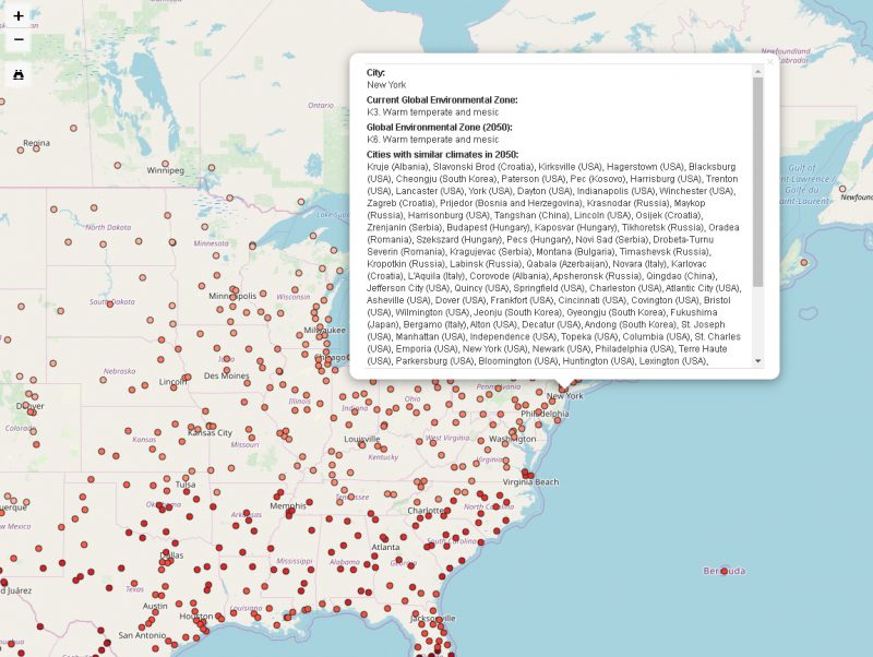 Find cities with a similar climate (2050) - Vivid Maps