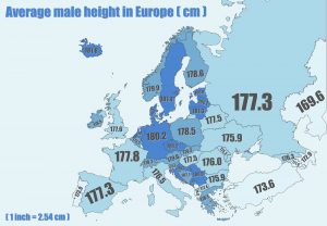 Average Male Height across Europe - Vivid Maps