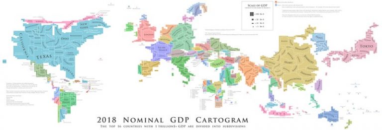 The distribution of global GDP - Vivid Maps