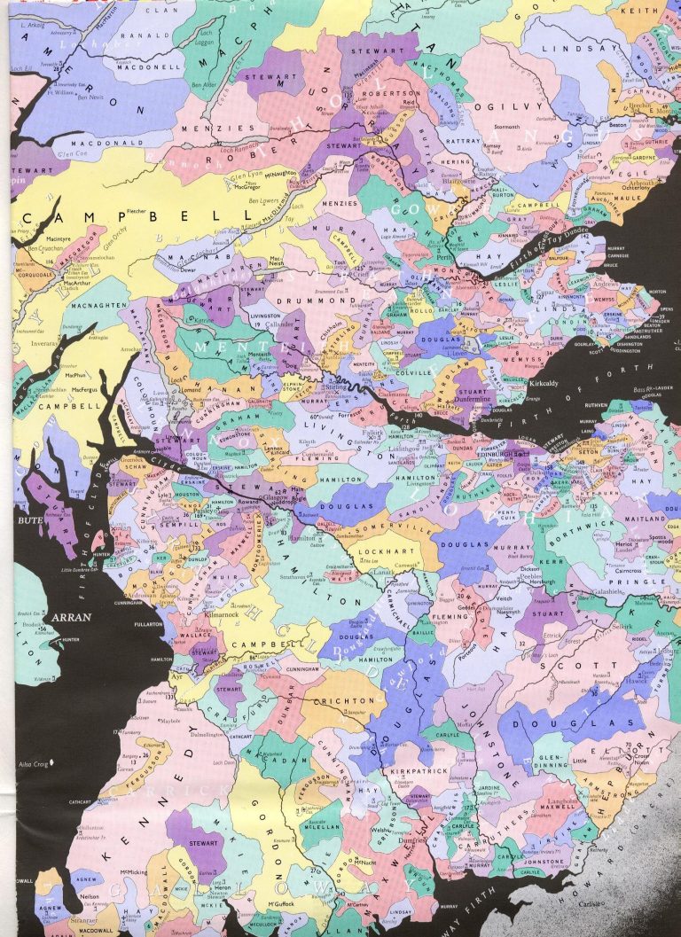 Clan Map of Scotland - Vivid Maps