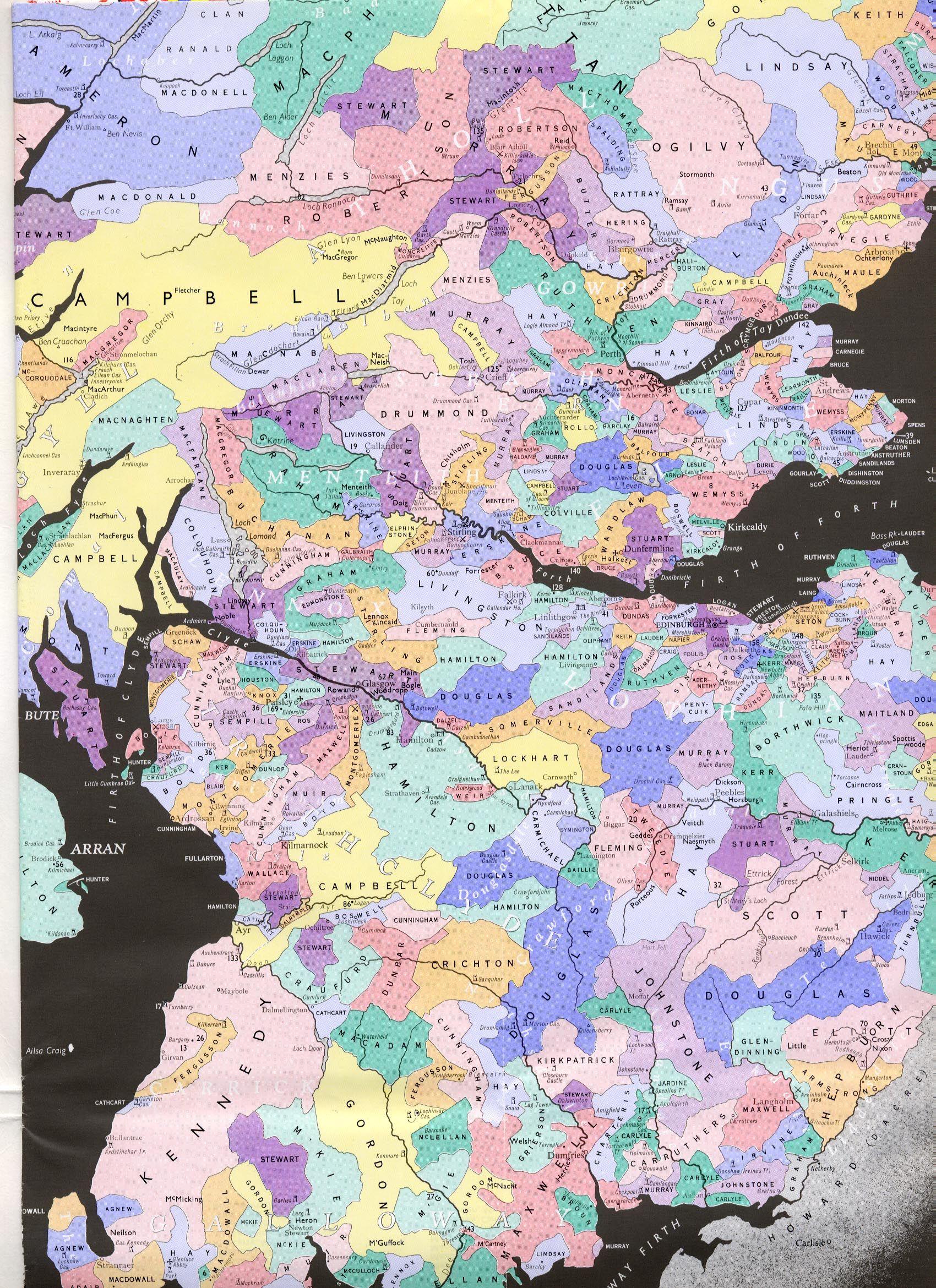 Clan Map Of Scotland Vivid Maps