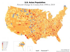 US Asian Population by County (1990 – 2018) - Vivid Maps