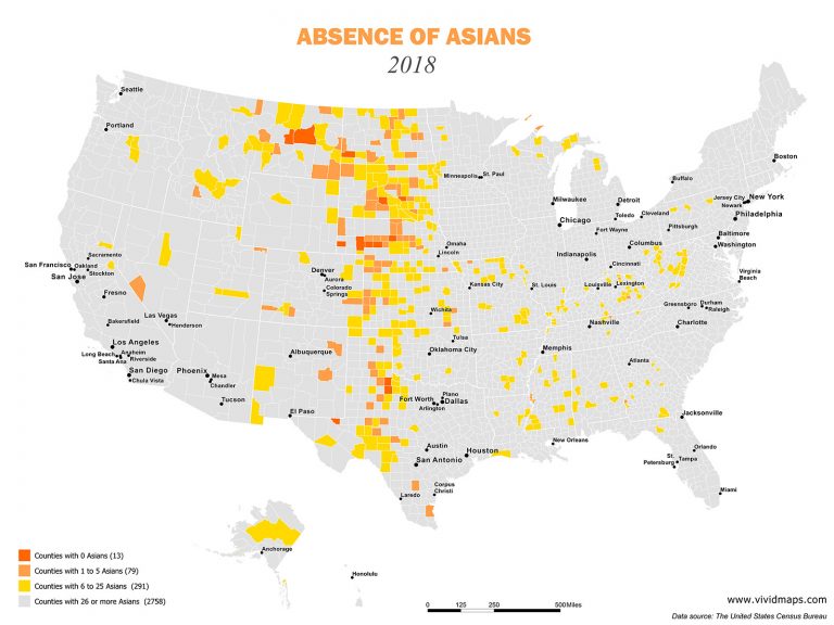 US Asian Population by County (1990 – 2018) - Vivid Maps
