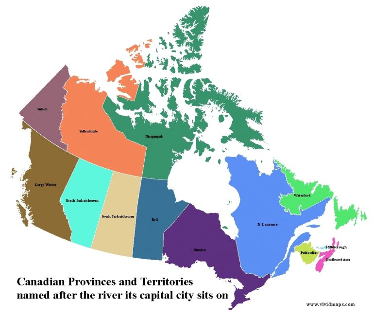 Canada mapped only by rivers, streams & lakes - Vivid Maps