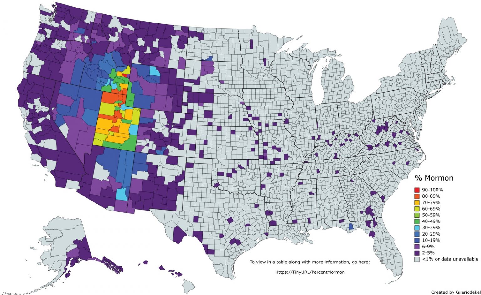 Mapping Faith: The Mormon Landscape of America - Vivid Maps