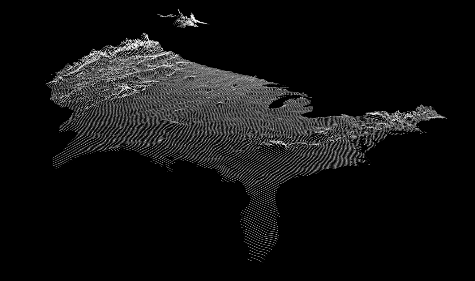 The atlas of the United States in the style of Joy Division - Vivid Maps