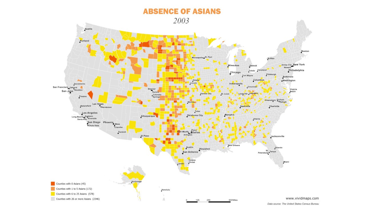 US Asian Population by County (1990 – 2018) - Vivid Maps