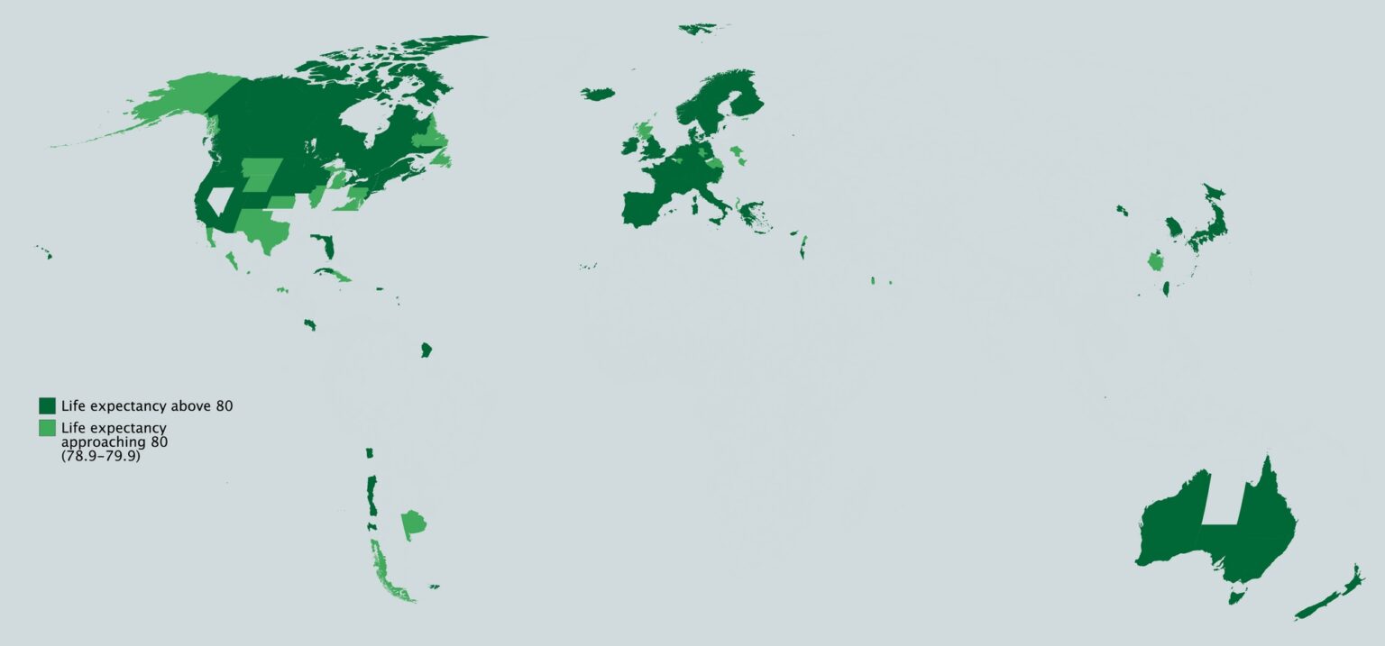 Life Expectancy of Subnational divisions - Vivid Maps