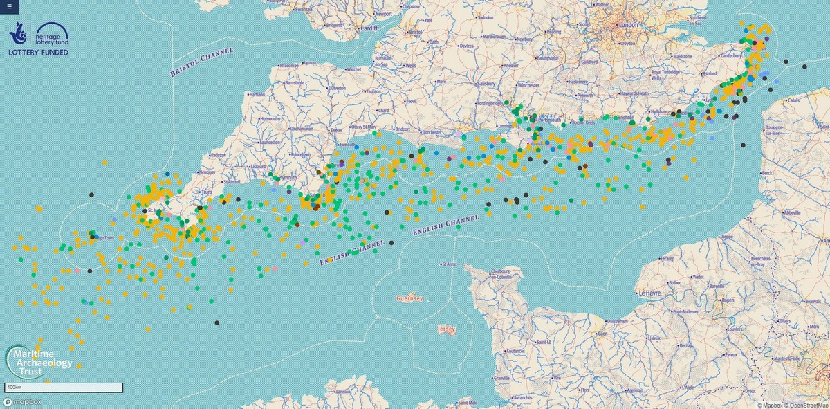 Maps of shipwrecks - Vivid Maps