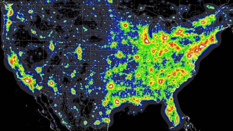 Light Pollution in the United States - Vivid Maps