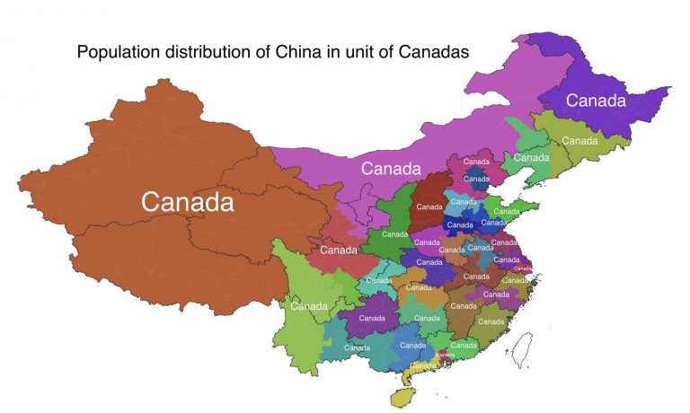 How Population of Different Countries Fit into China - Vivid Maps