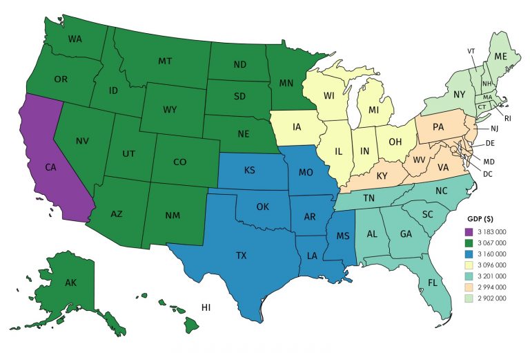 The economy of California mapped - Vivid Maps